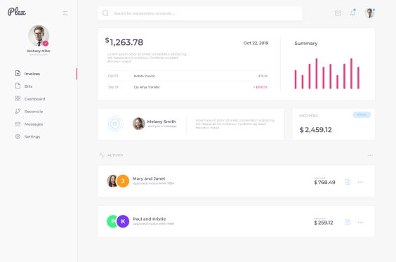 Plex - Alpine and Bulma Dashboard UI - cssninja.io