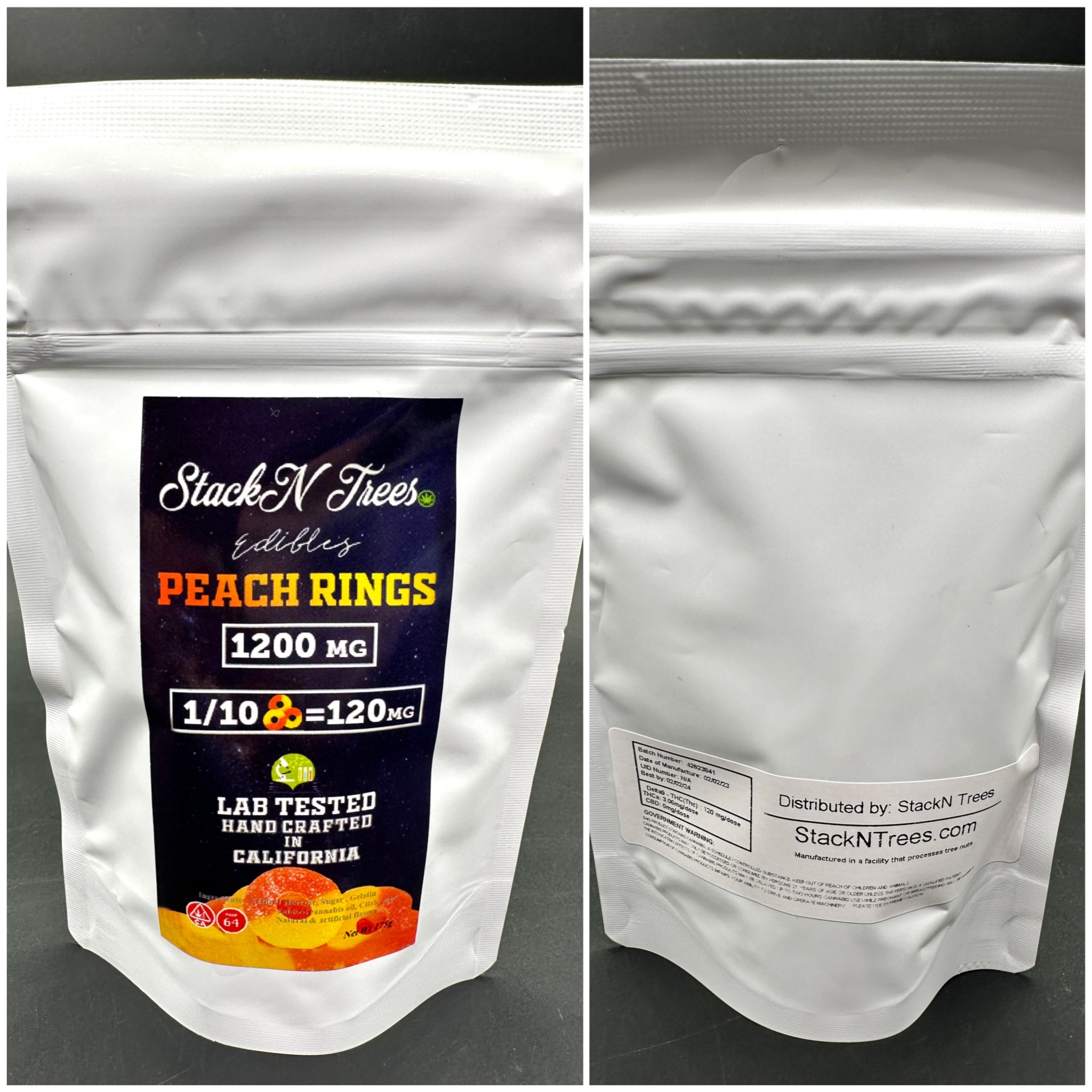Peach Rings - 1,200mg [Stack’N Trees] - the-gas-station