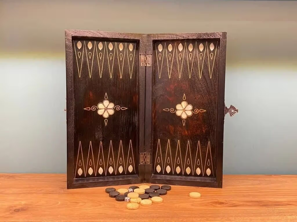 Backgammon Board, Black Wooden Fancy Backgammon Board, Special Design ...